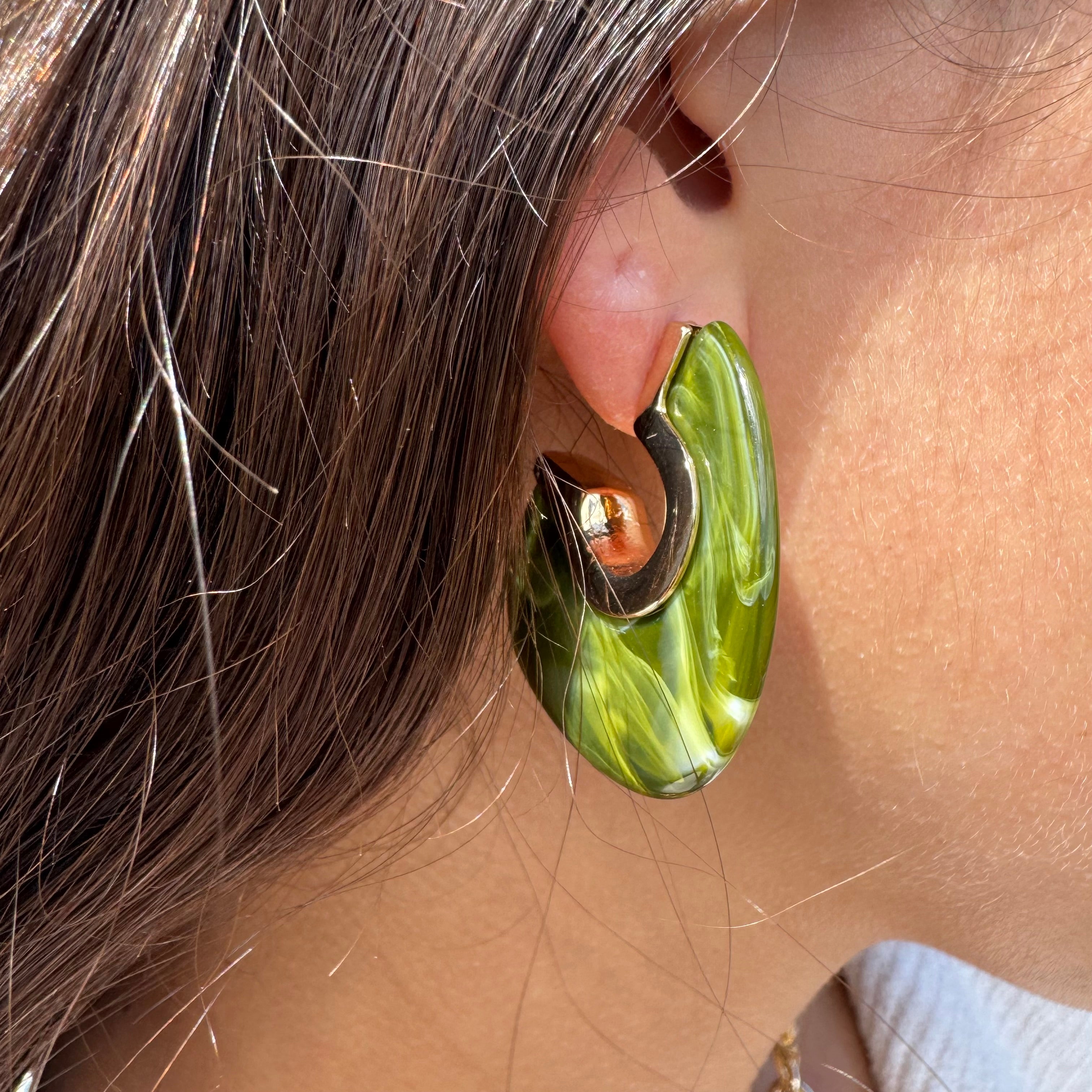 MABEL RESIN HOOPS – KATIE DIAMOND JEWELRY