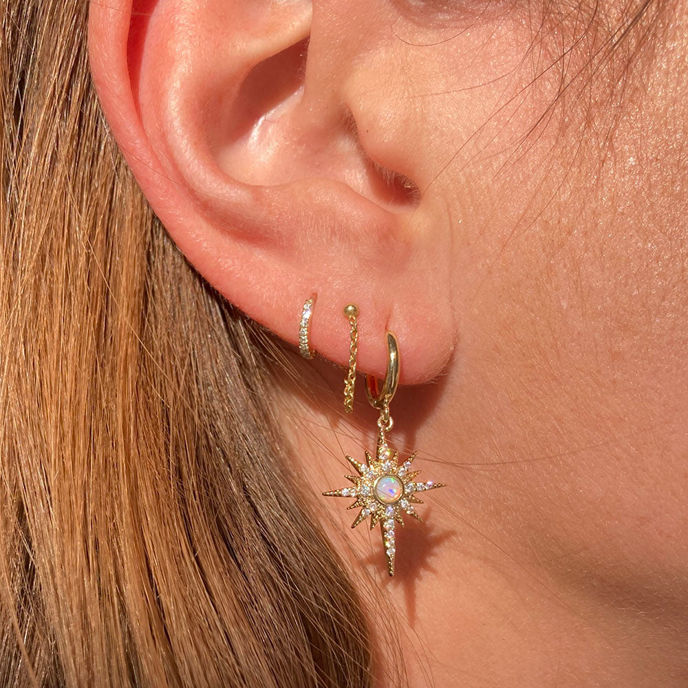Starburst huggie earrings store